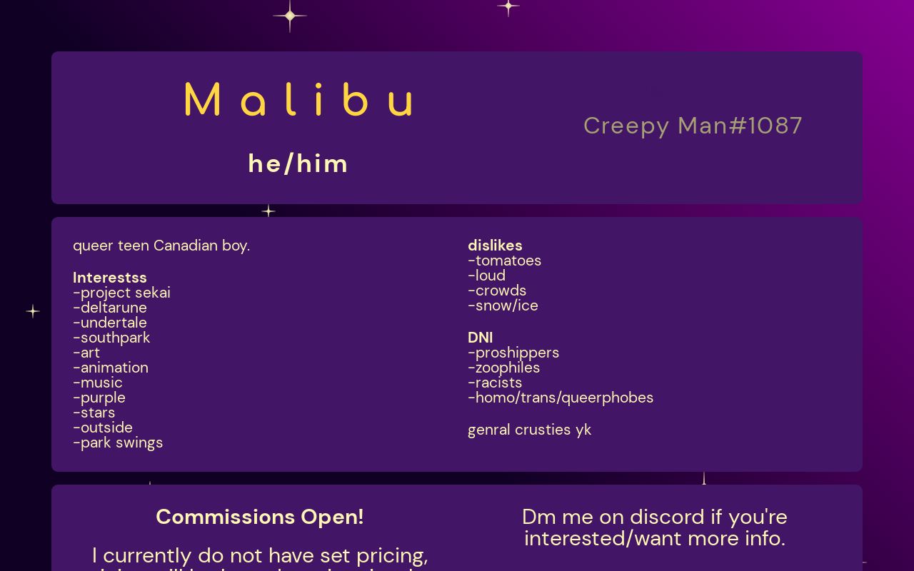 malibu's Carrd/Commission Info